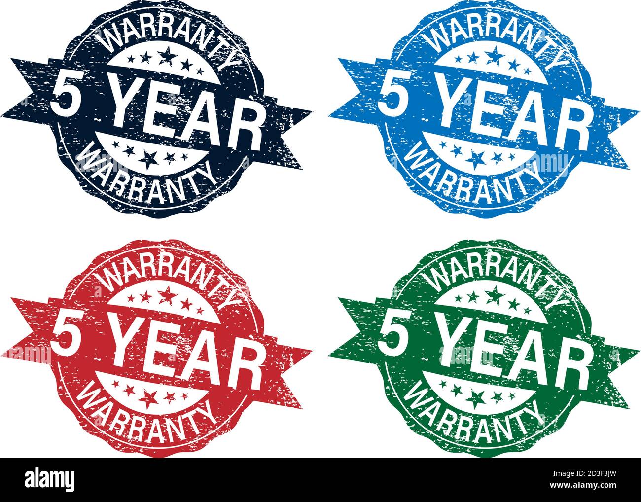 Five year warranty badge hi-res stock photography and images - Alamy