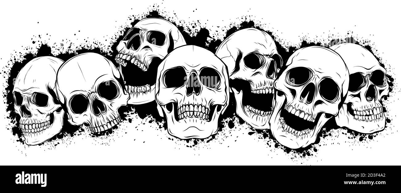 vector grunge background with a skulls Stock Vector Image & Art - Alamy