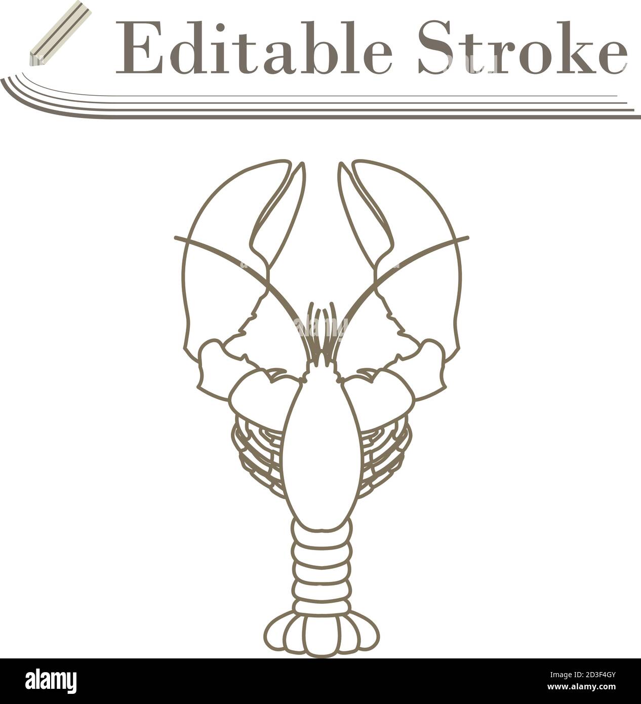 Lobster Icon. Editable Stroke Simple Design. Vector Illustration Stock ...