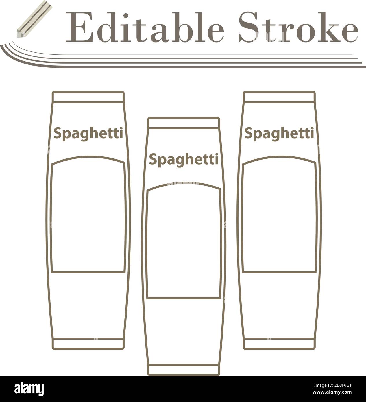 Spaghetti Package Icon. Editable Stroke Simple Design. Vector ...