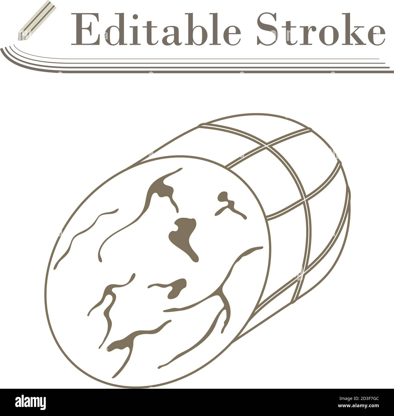 Ham Icon. Editable Stroke Simple Design. Vector Illustration Stock ...