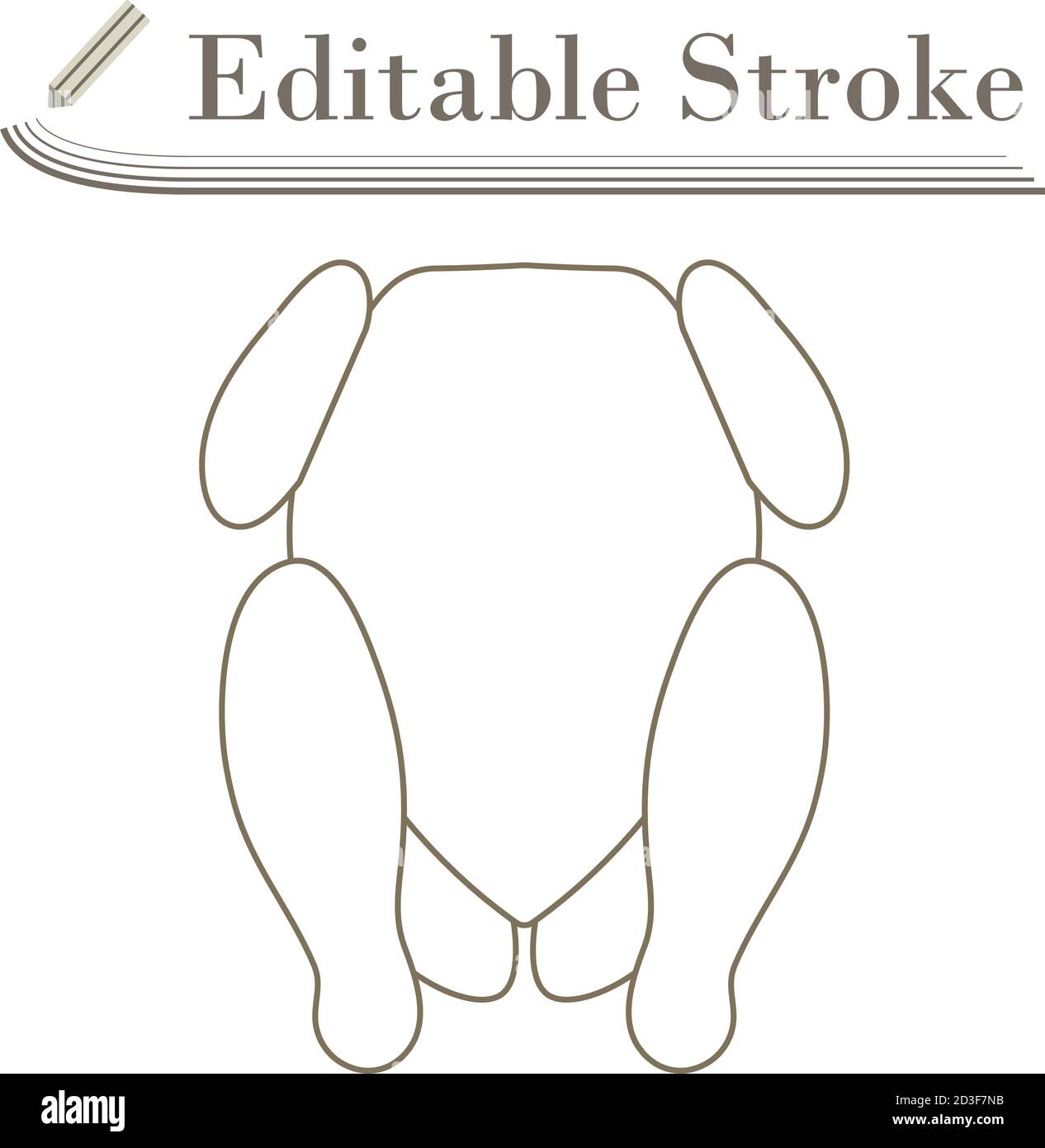 Chicken Icon. Editable Stroke Simple Design. Vector Illustration Stock ...
