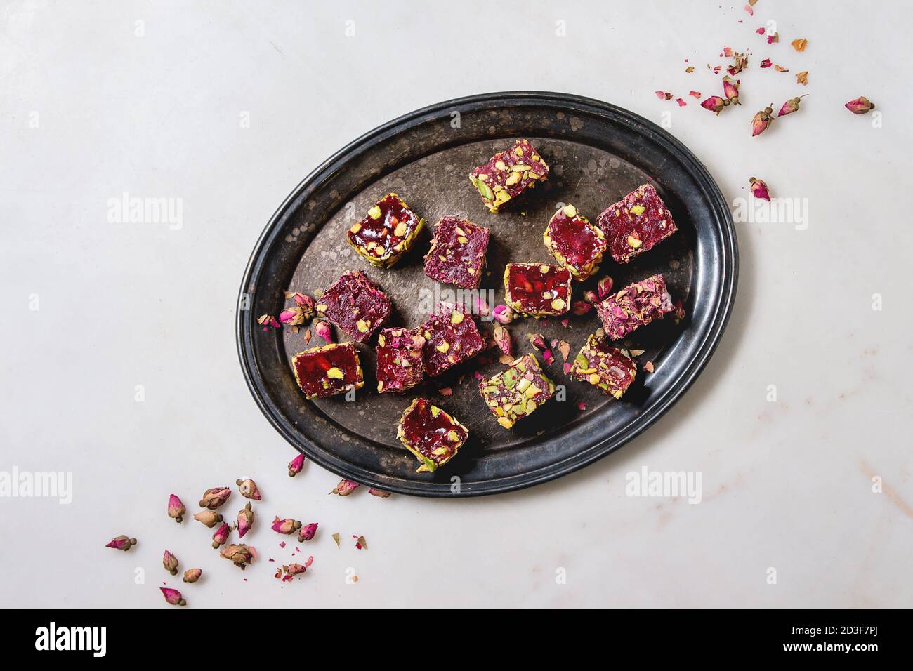 Variety of traditional turkish dessert Turkish Delight different taste ...