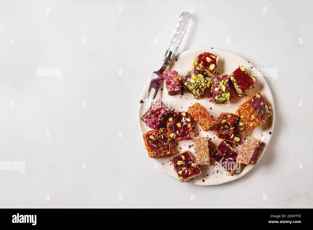 Variety of traditional turkish dessert Turkish Delight different taste ...
