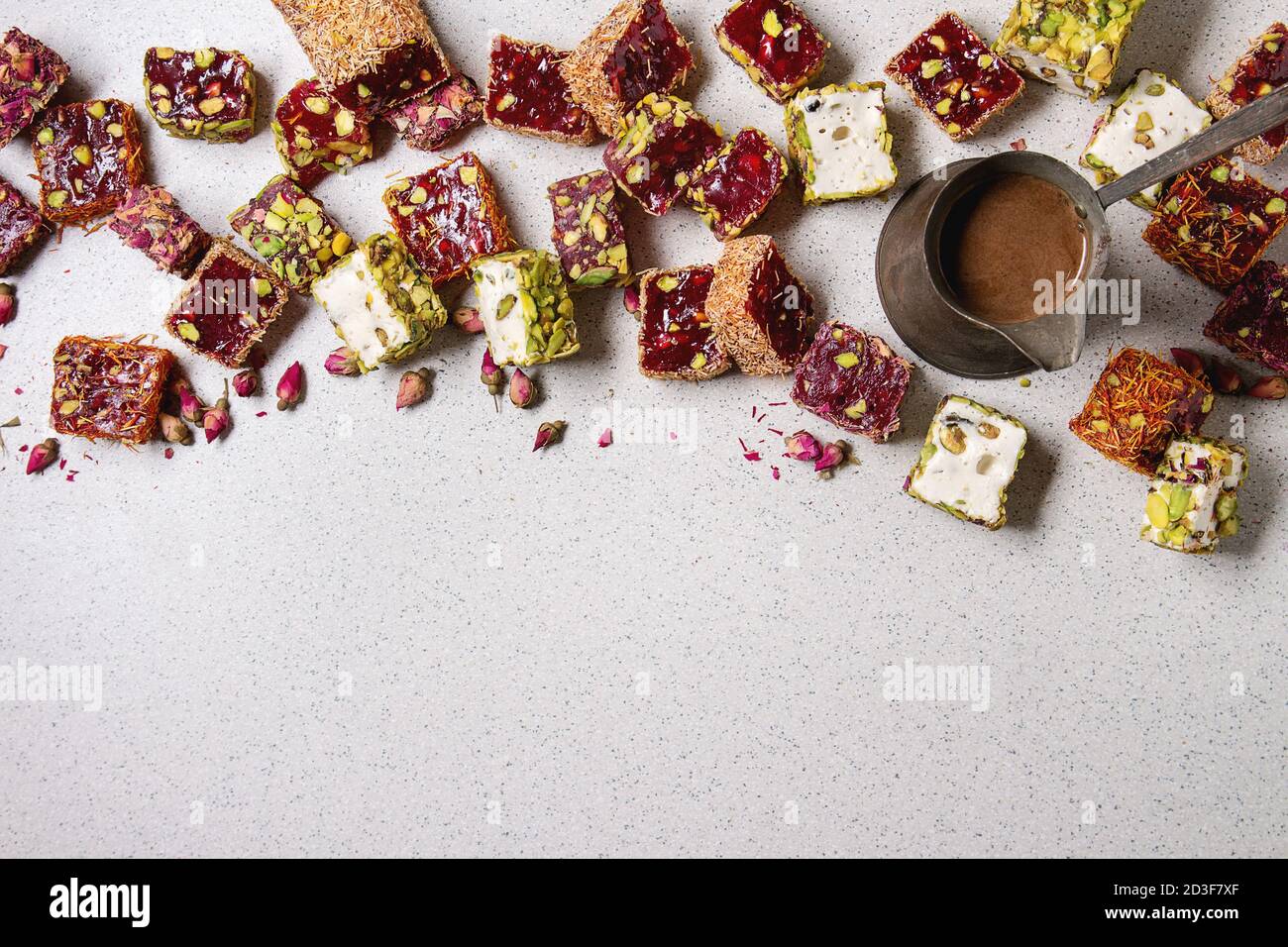 Variety of traditional turkish dessert Turkish Delight different taste ...