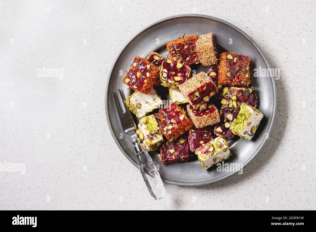 Variety of traditional turkish dessert Turkish Delight different taste ...