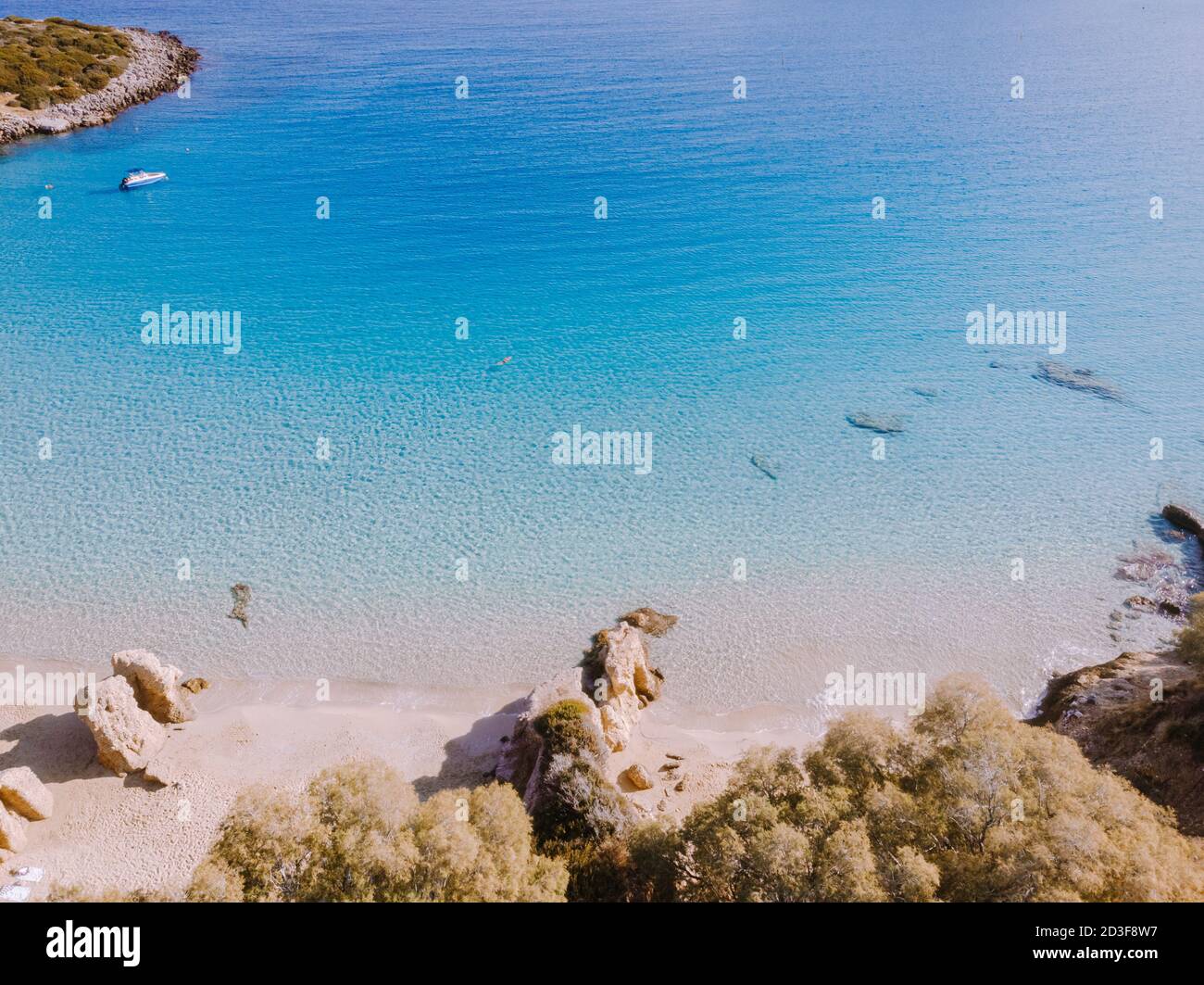 Tropical beach of Voulisma beach, Istron, Crete, Greece Stock Photo - Alamy