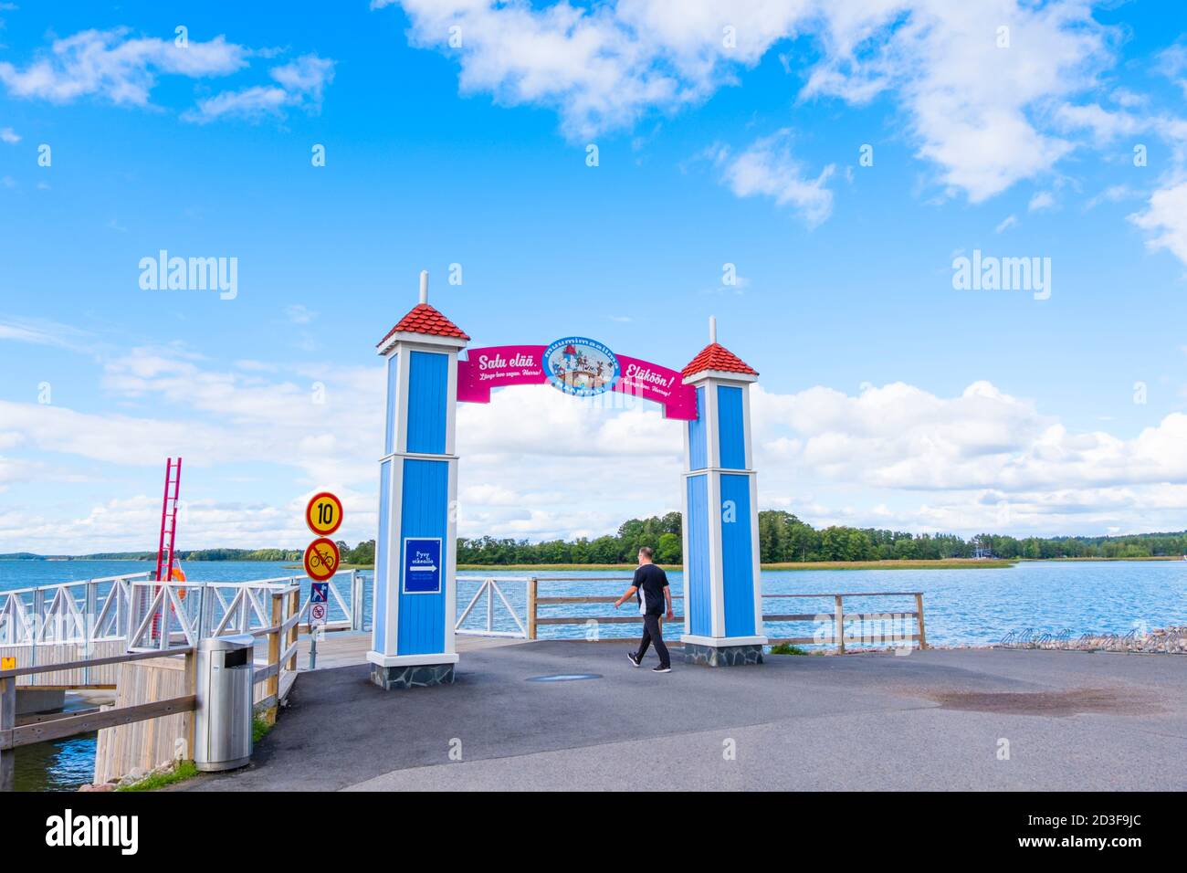 Gate to Muumimaailma, Moomin world, Naantali, Finland Stock Photo - Alamy