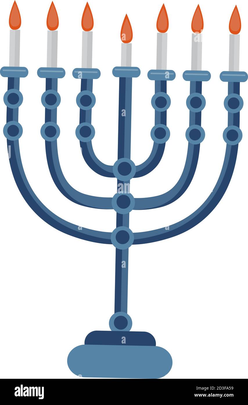 Menorah hanukkah icon flat, cartoon style. Vector illustration Stock ...