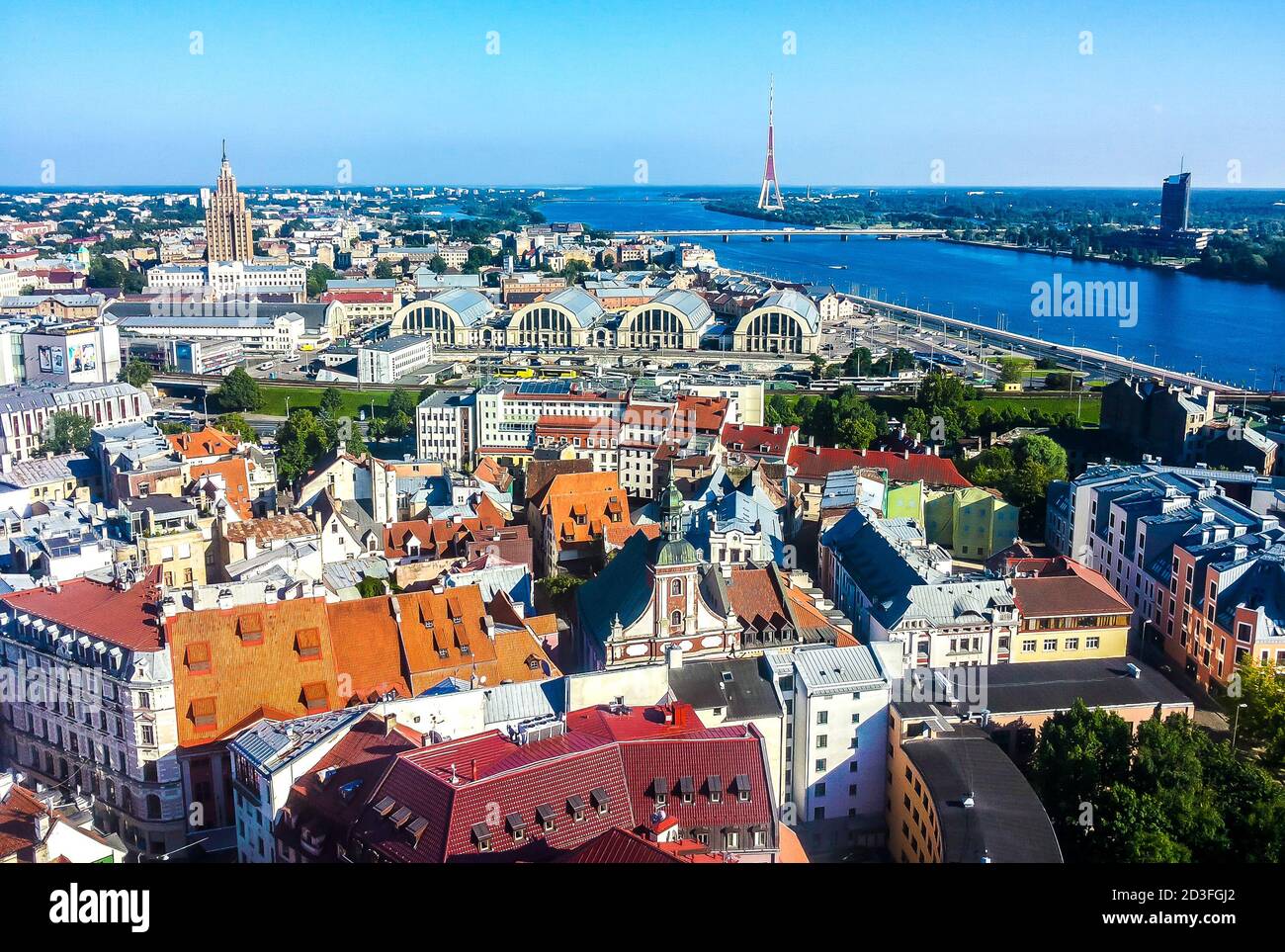 An aerial view of riga, latvia skyline hi-res stock photography and ...