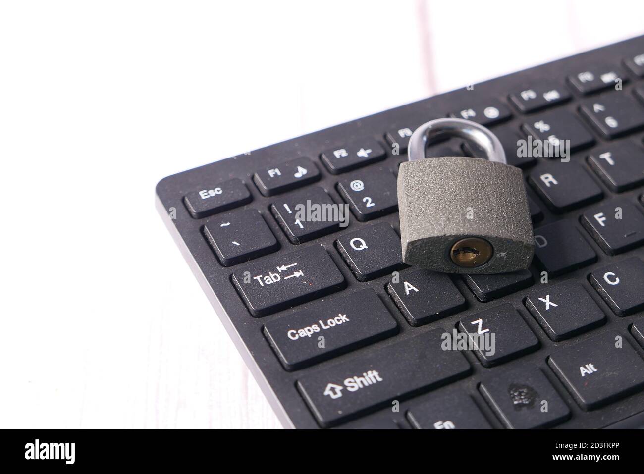 internet safety concept with padlocked on computer keyboard Stock Photo ...