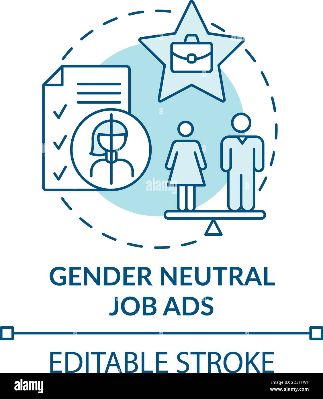 Gender neutral job ads concept icon Stock Vector Image & Art - Alamy