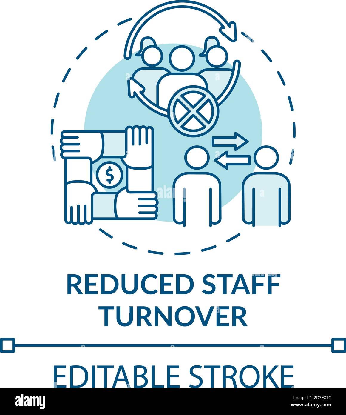 Reduced staff turnover concept icon Stock Vector Image & Art - Alamy