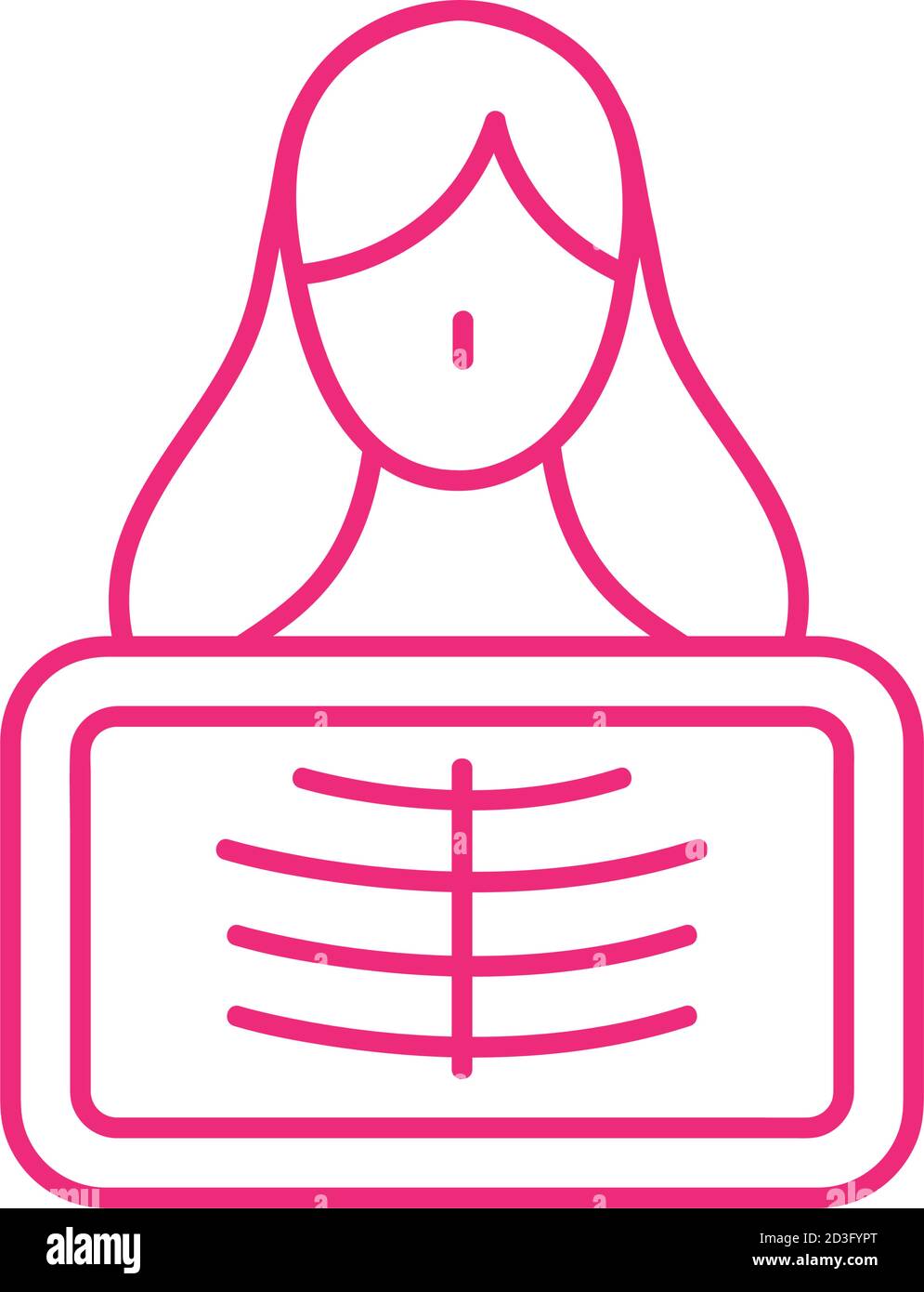 medical woman xray bones line style icon design of care health ...