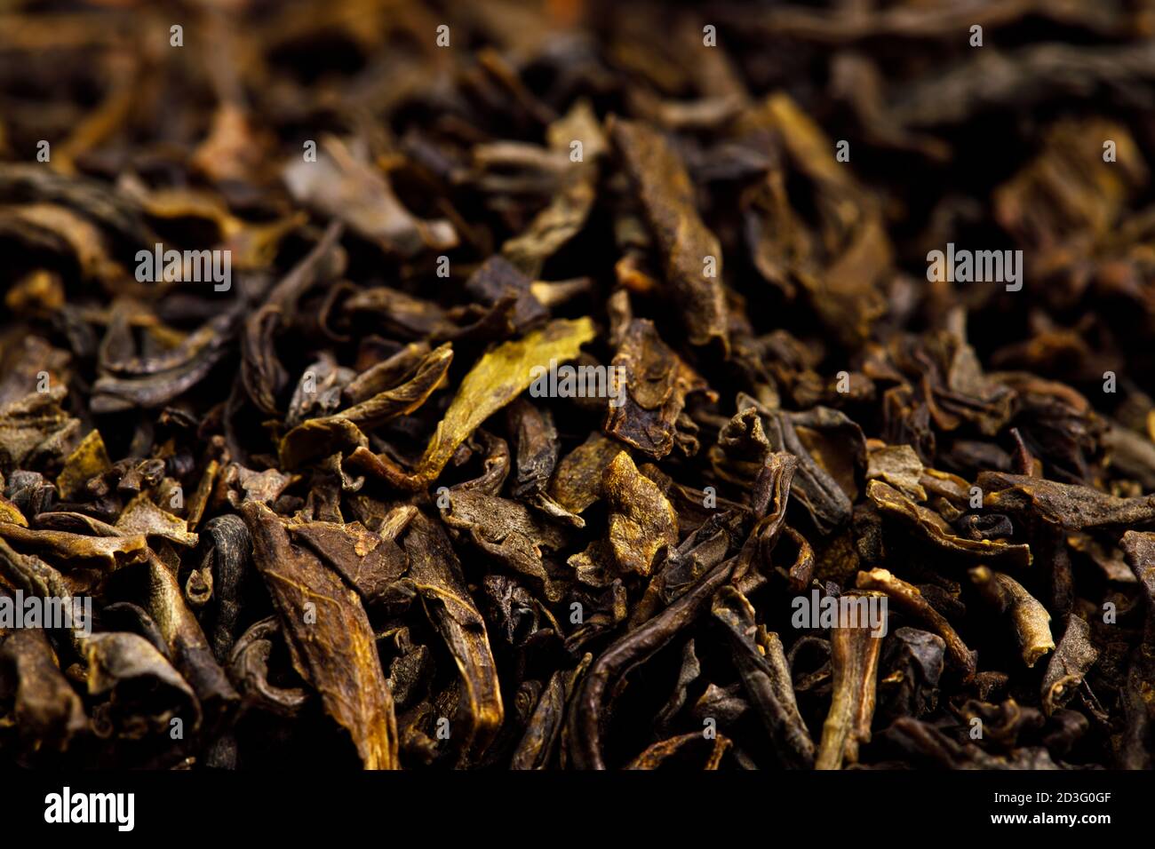 rolled loose leaf tea close up. horizontal frame Stock Photo - Alamy