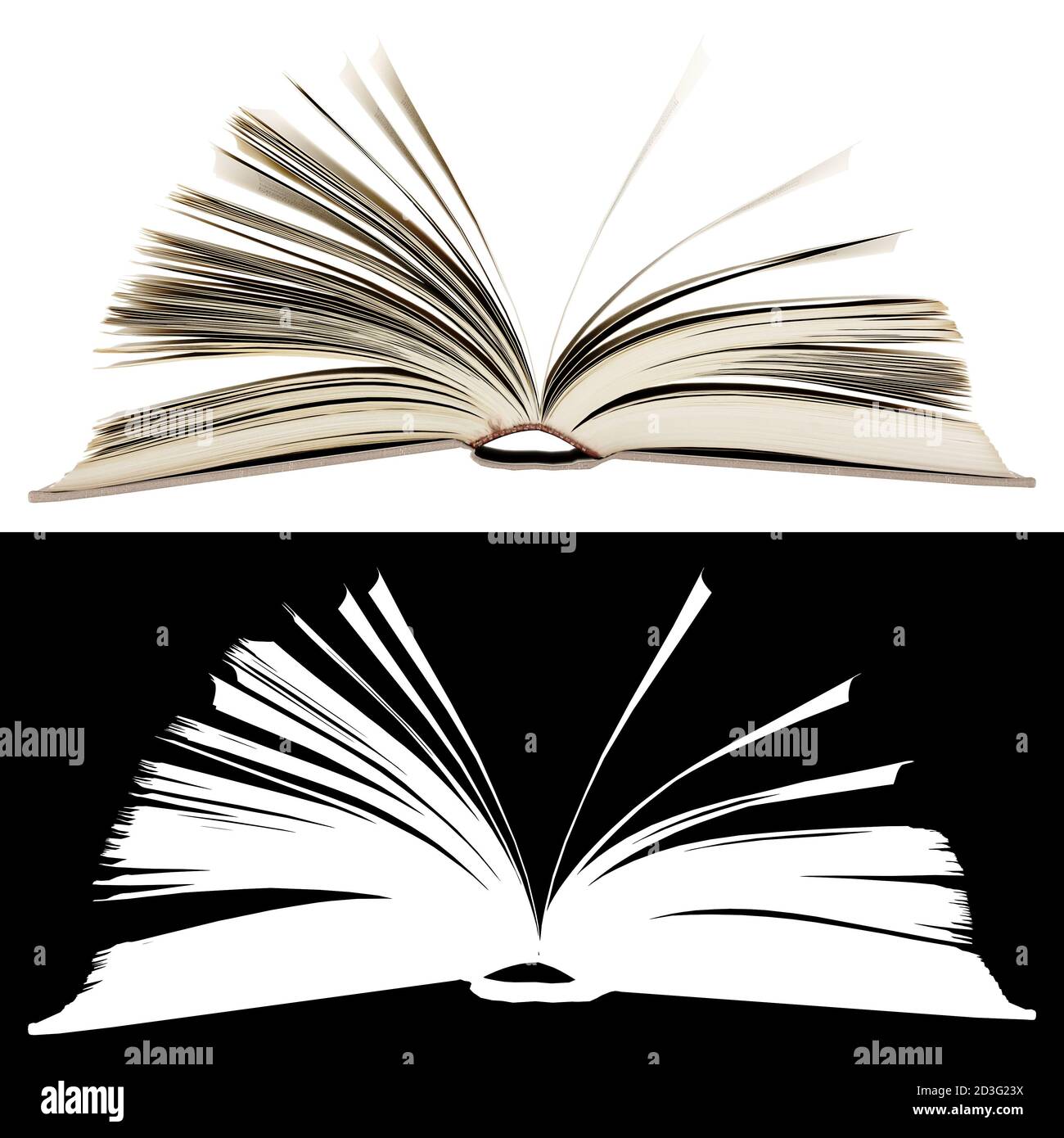 Old open book with alpha channel Stock Photo - Alamy