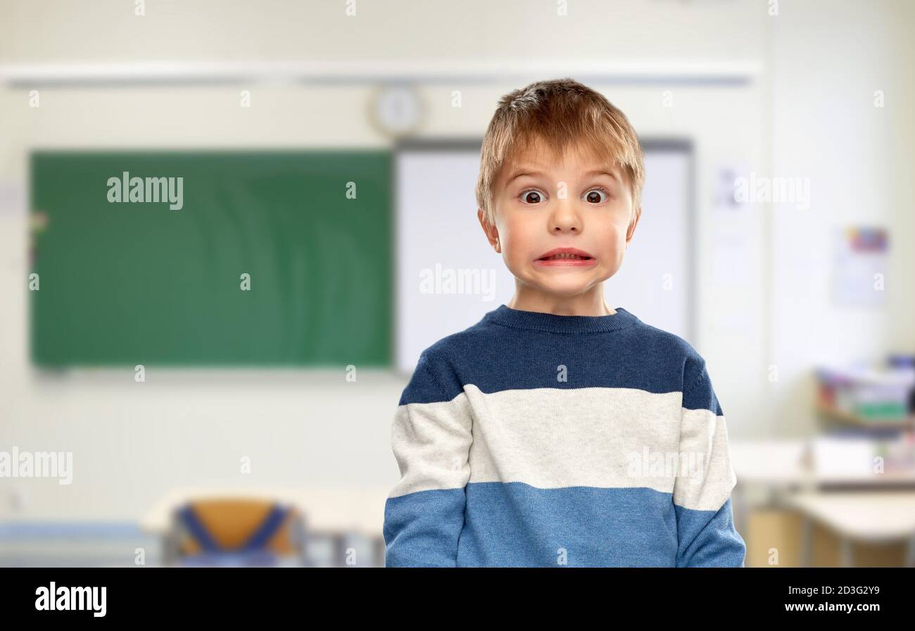 shocked little boy at school Stock Photo - Alamy