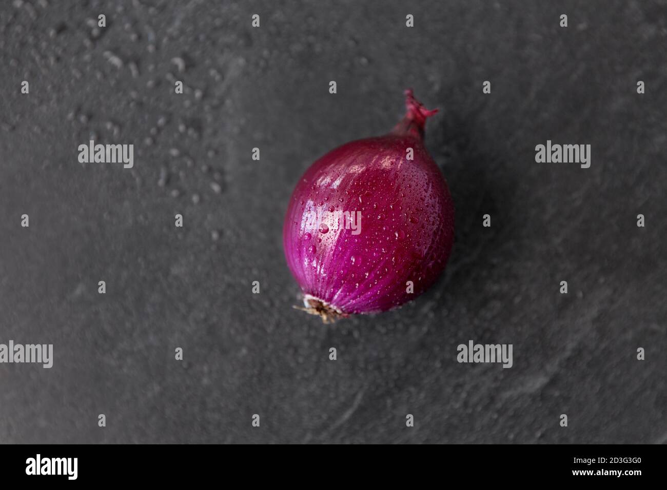 red onion on wet slate stone background Stock Photo - Alamy