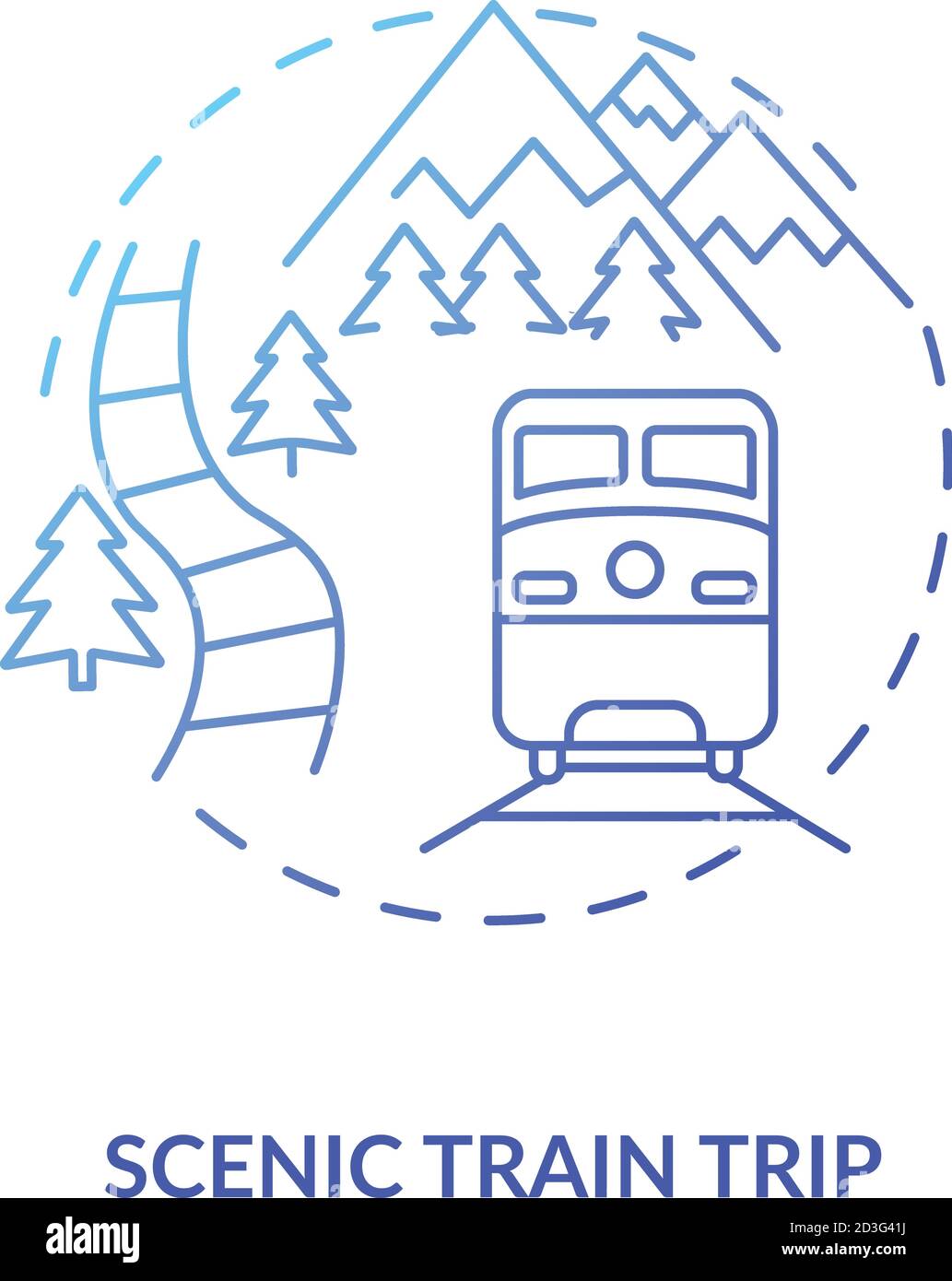 Scenic train trip concept icon Stock Vector Image & Art - Alamy