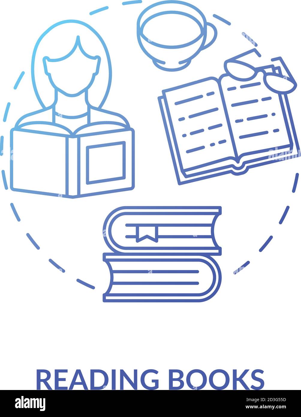 Reading books concept icon Stock Vector Image & Art - Alamy