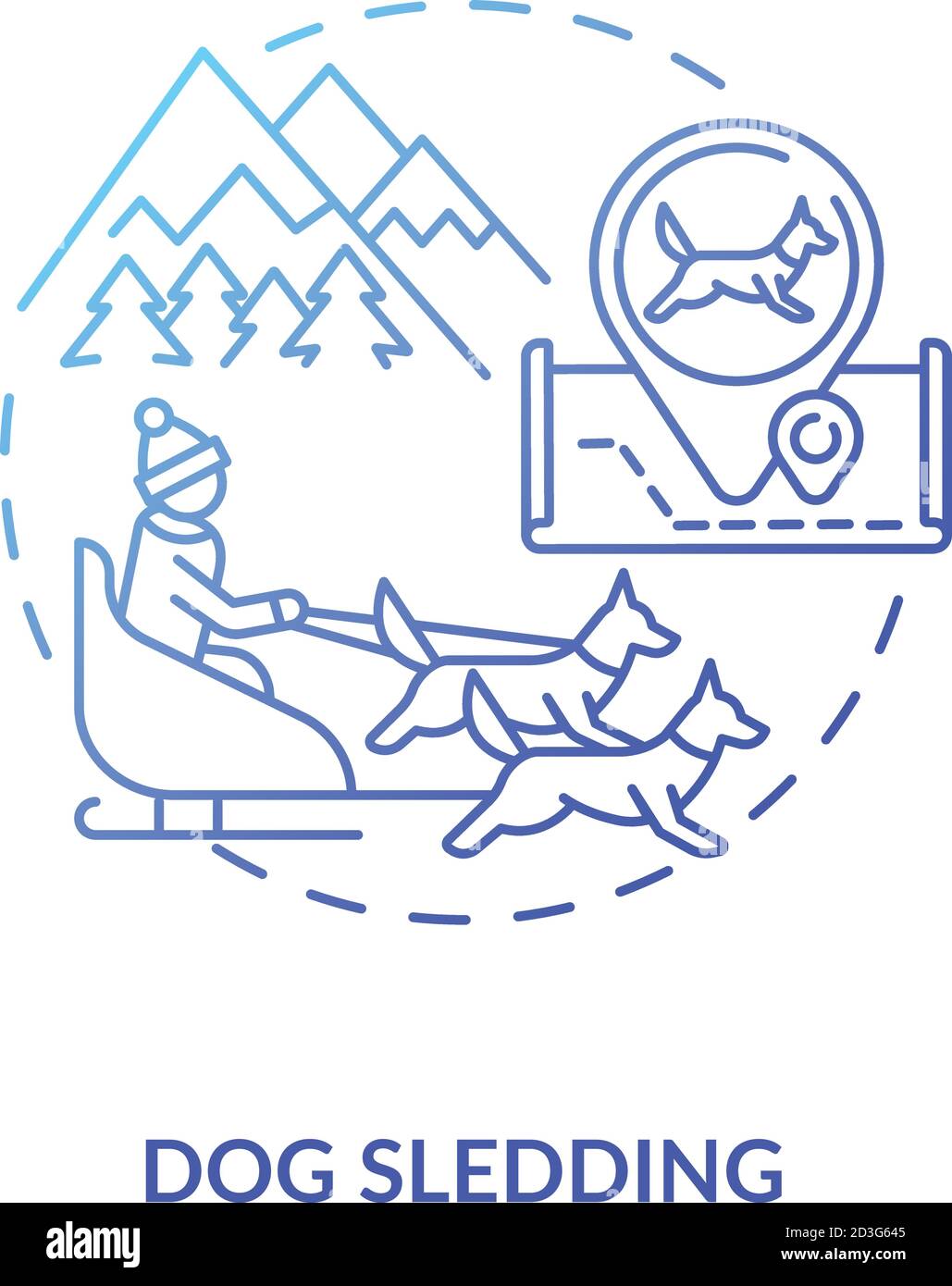 Dog sledding concept icon Stock Vector Image & Art - Alamy