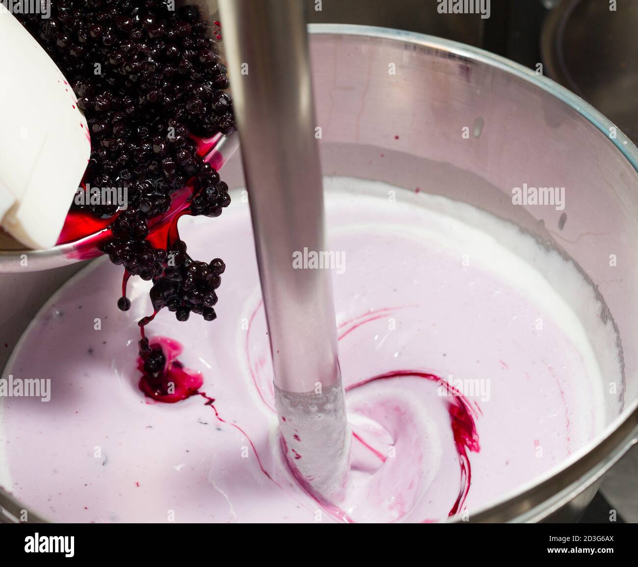 Ice cream preparation with different tools, ingredients, and machines ...