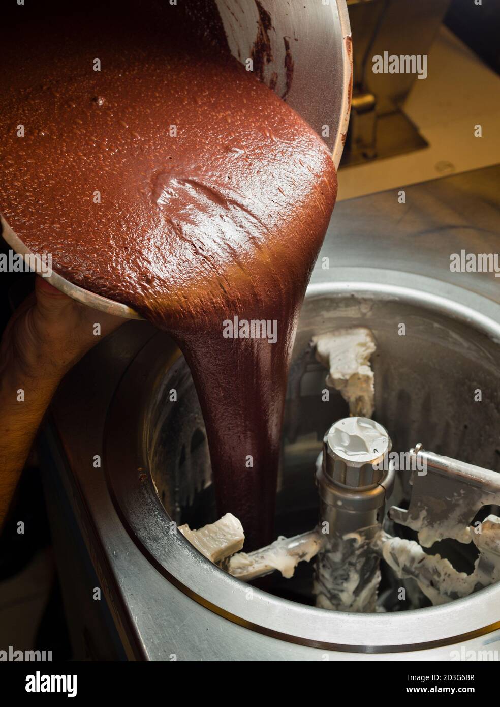 Ice cream preparation with different tools, ingredients, and machines ...