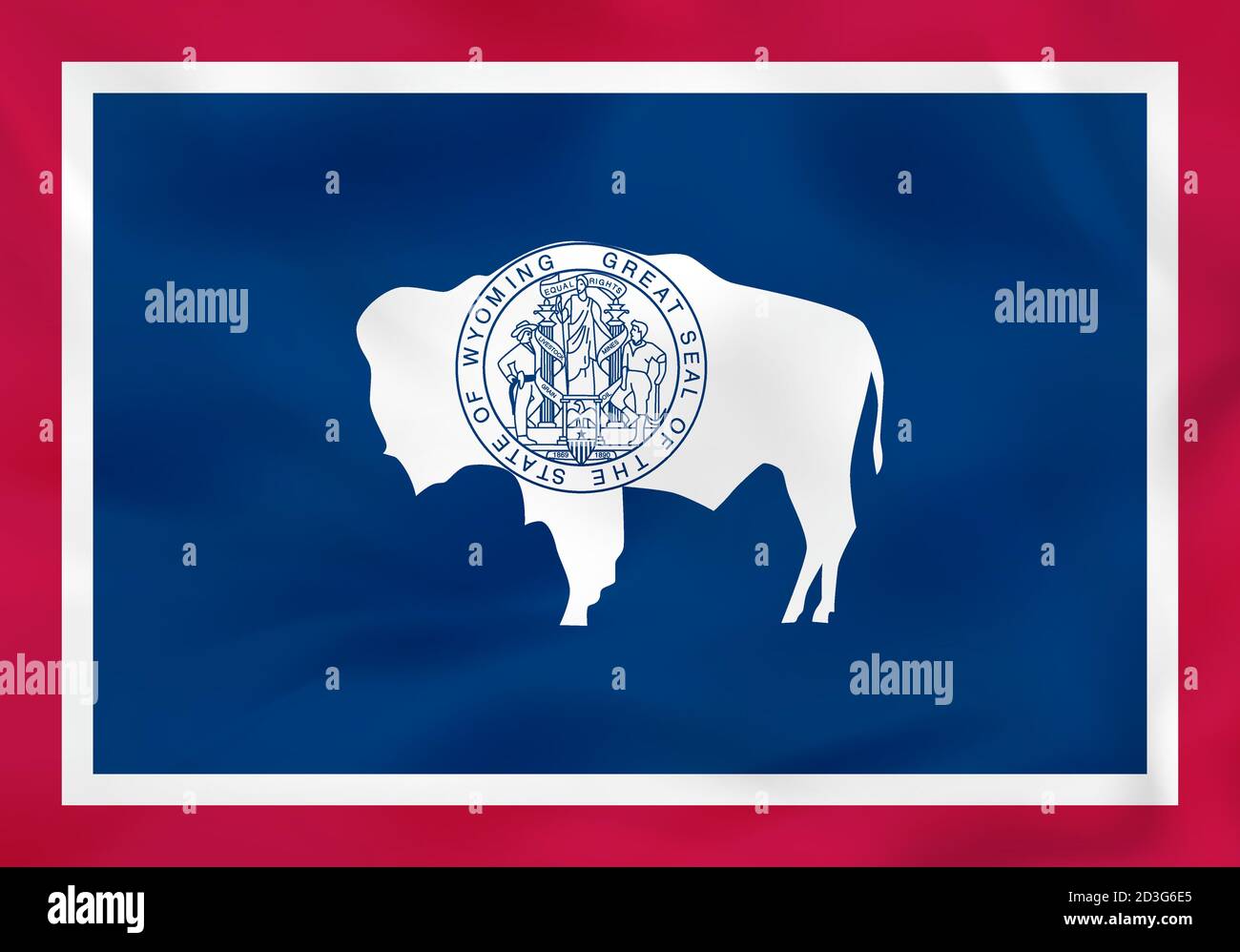 Wyoming waving flag. Wyoming state flag background texture.Vector ...
