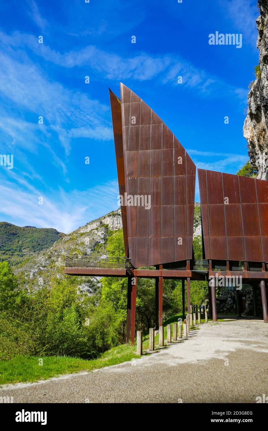 The famous Niaux Cave in the Ariege region of France with its giant ...