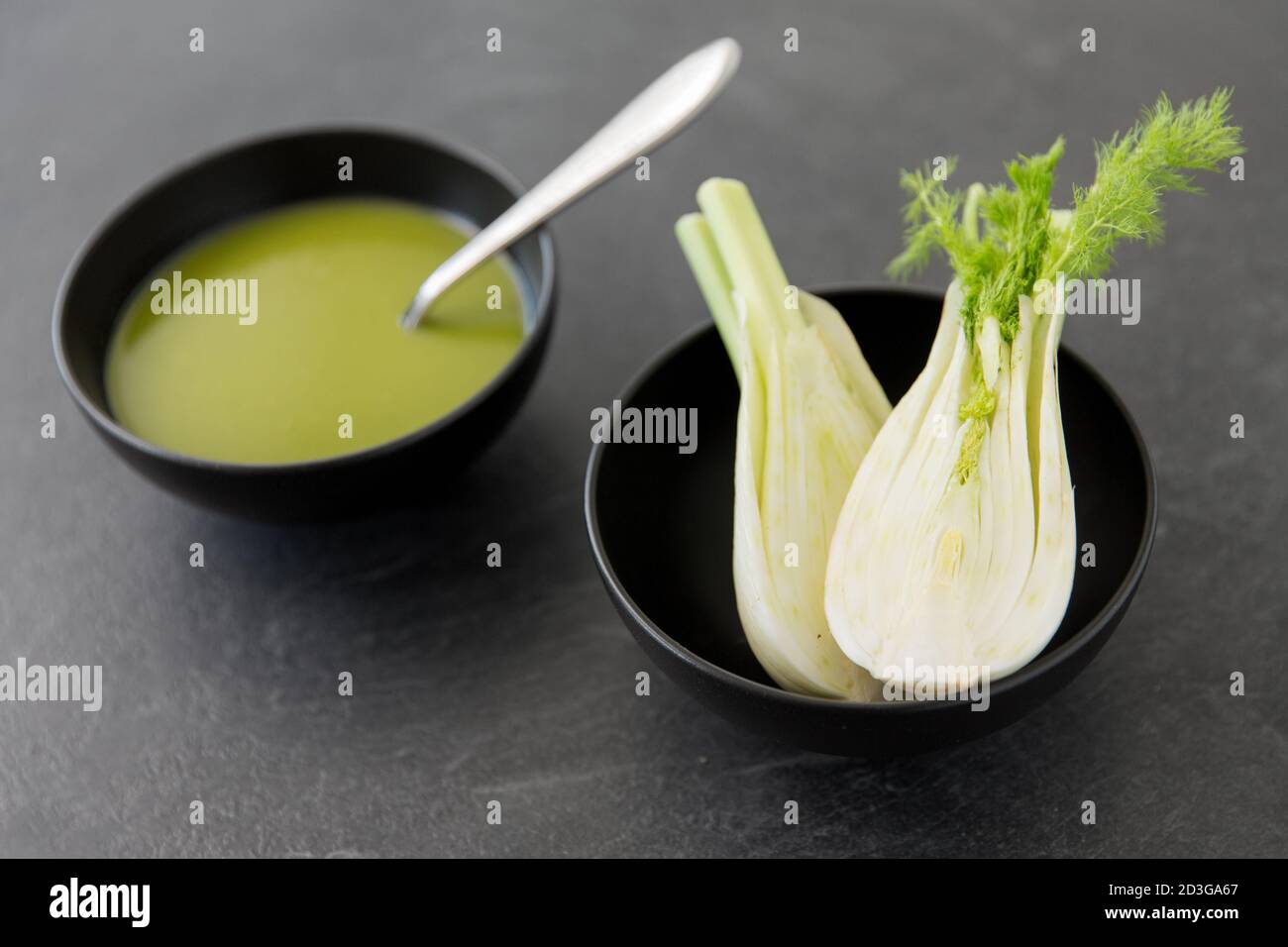 fennel cream soup in ceramic bowl Stock Photo - Alamy