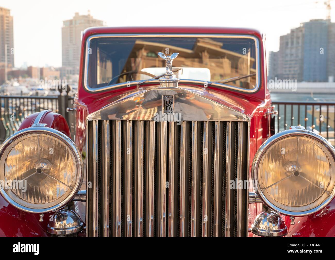 Doha,Qatar- 30 March 2020: 1936 Rolls royce phantom iii classic car ...