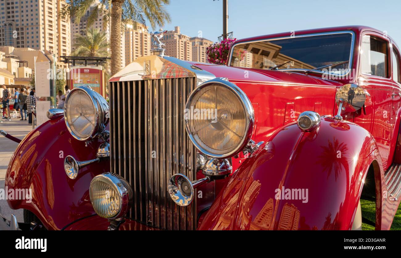 Doha,Qatar- 30 March 2020: 1936 Rolls royce phantom iii classic car ...