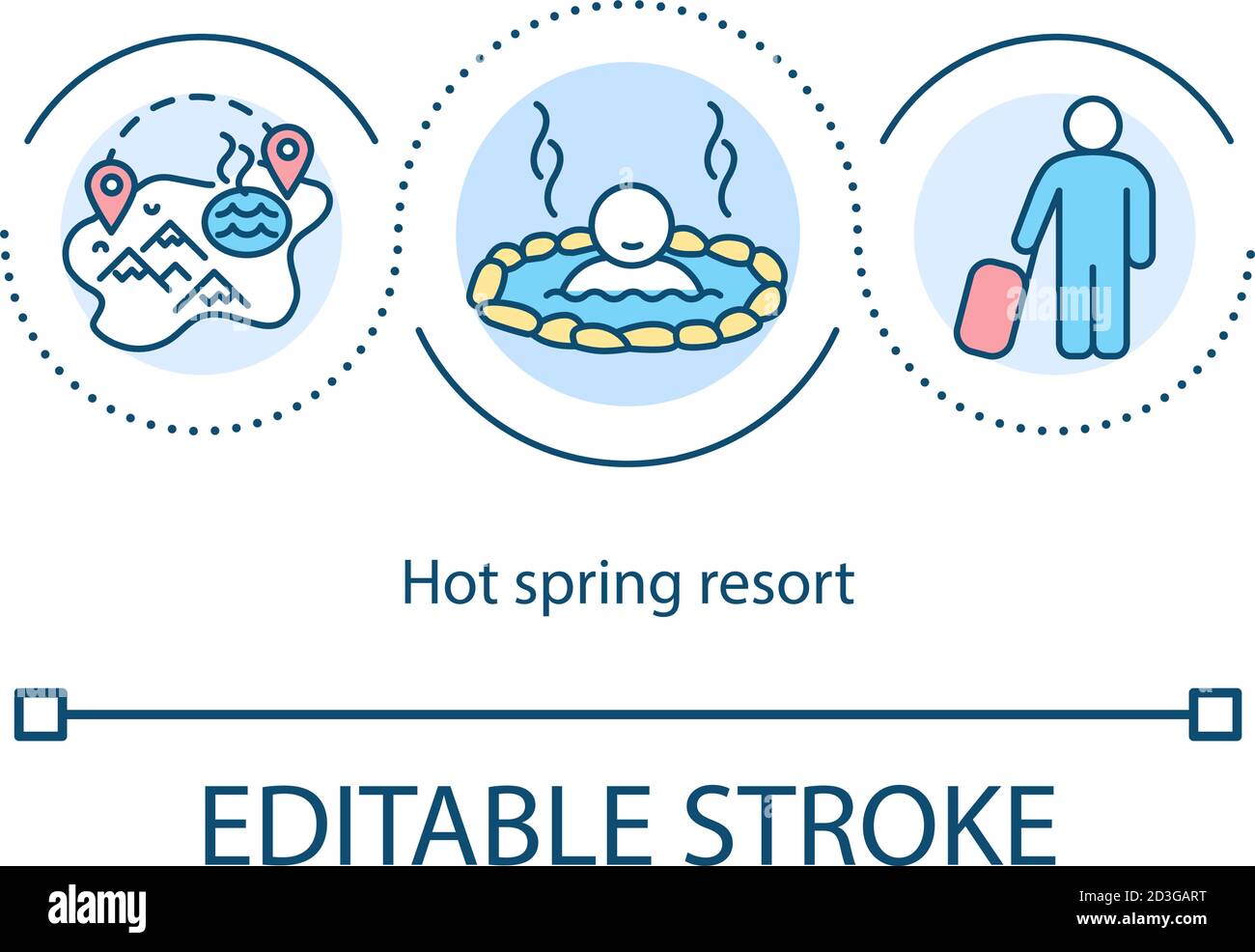 Natural hot spring bath Stock Vector Images - Alamy