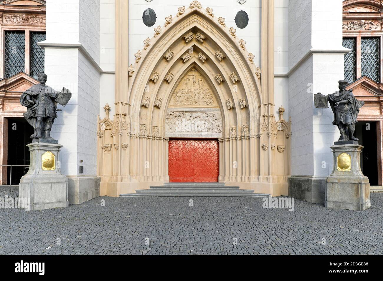 The gothic main portal of the Basilica Mariazell, Austira Stock Photo - Alamy