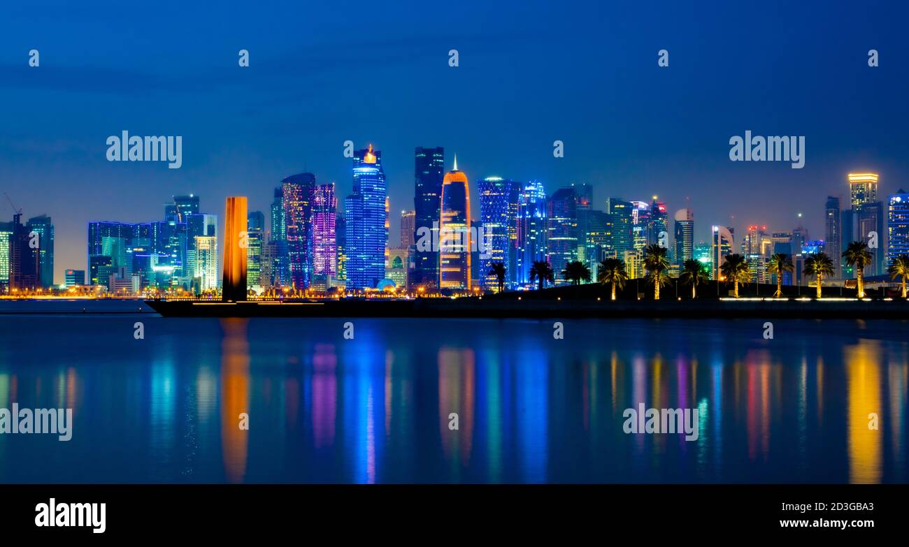Background image of qatar capital skyline. Qatar capital Stock Photo ...