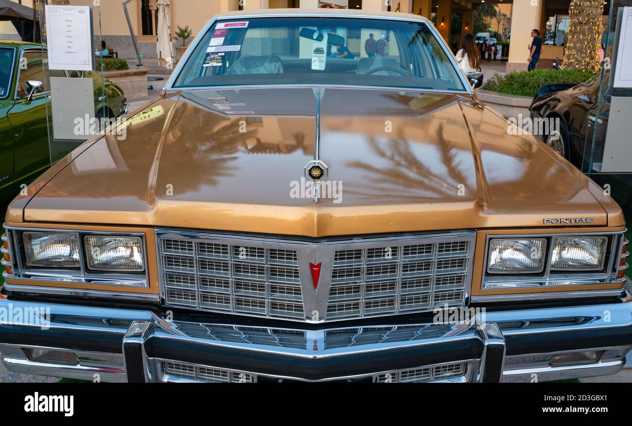 Doha,Qatar- 3 March 2020 :1977 Pontiac Bonneville vintage classic cars ...