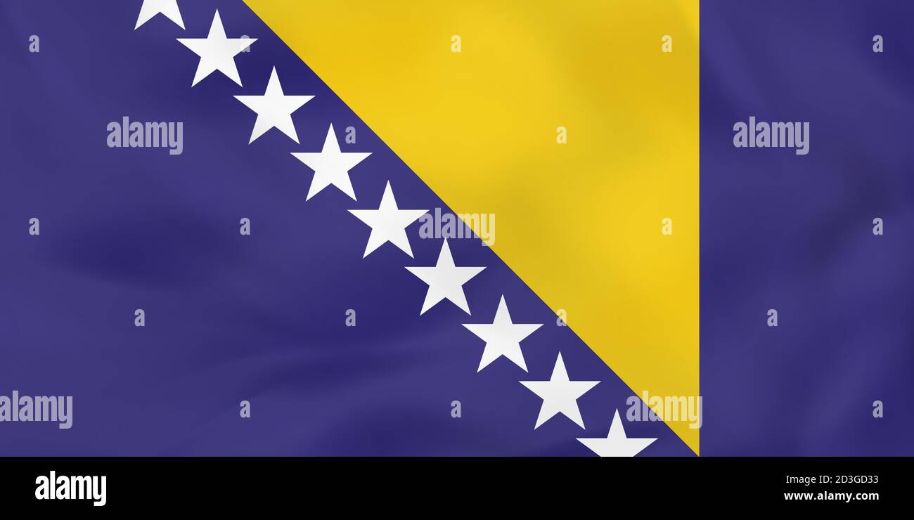 Bosnia and Herzegovina waving flag. Bosnia and Herzegovina national ...
