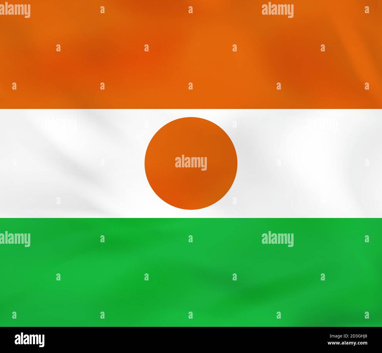 Niger waving flag. Niger national flag background texture. Vector ...