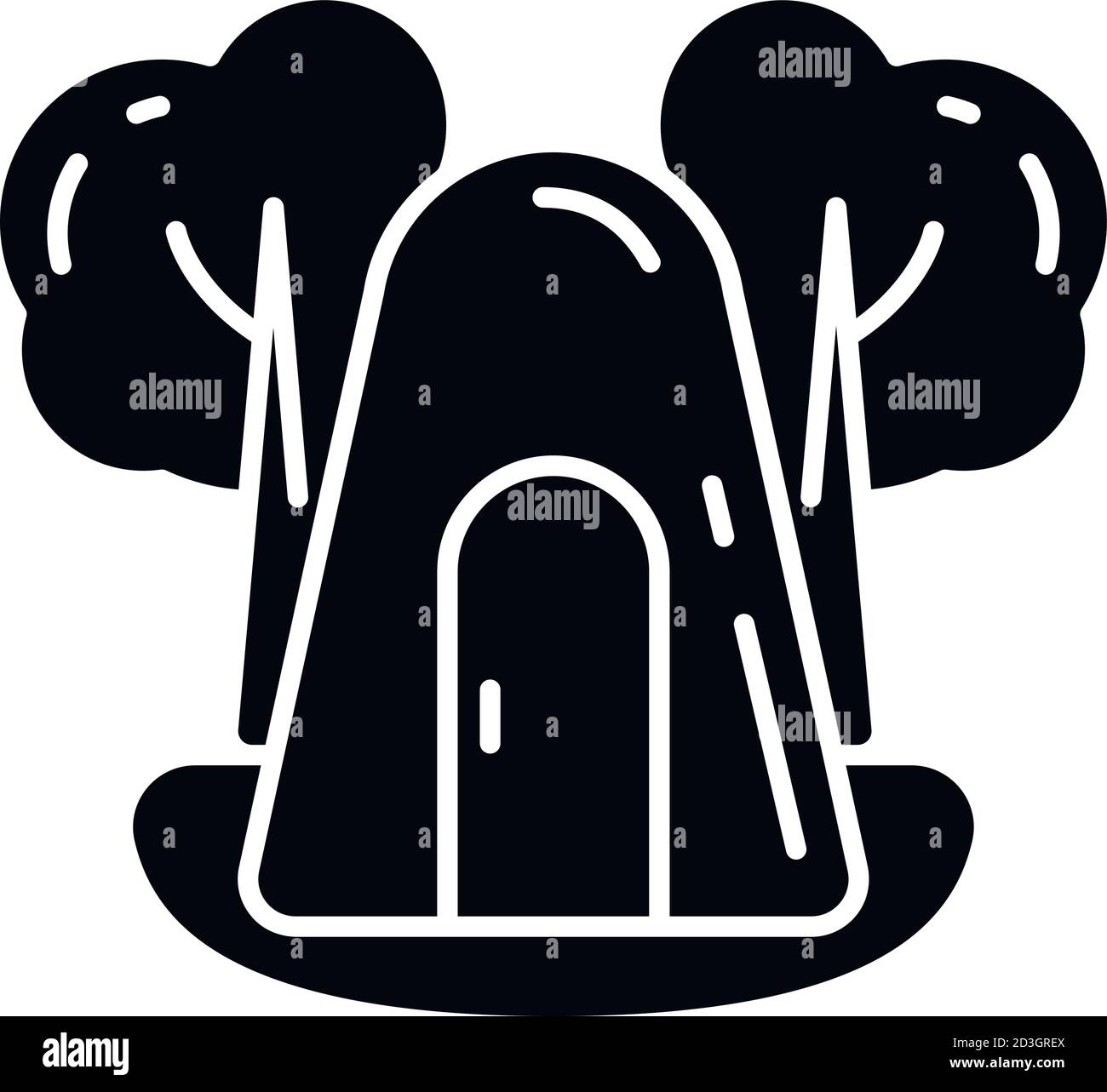 Single-person air raid shelter black glyph icon Stock Vector Image ...