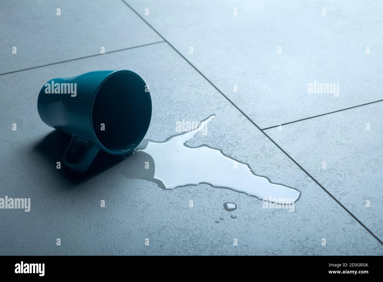 Concrete surface with spilled water and liquid. Concrete stone floor ...