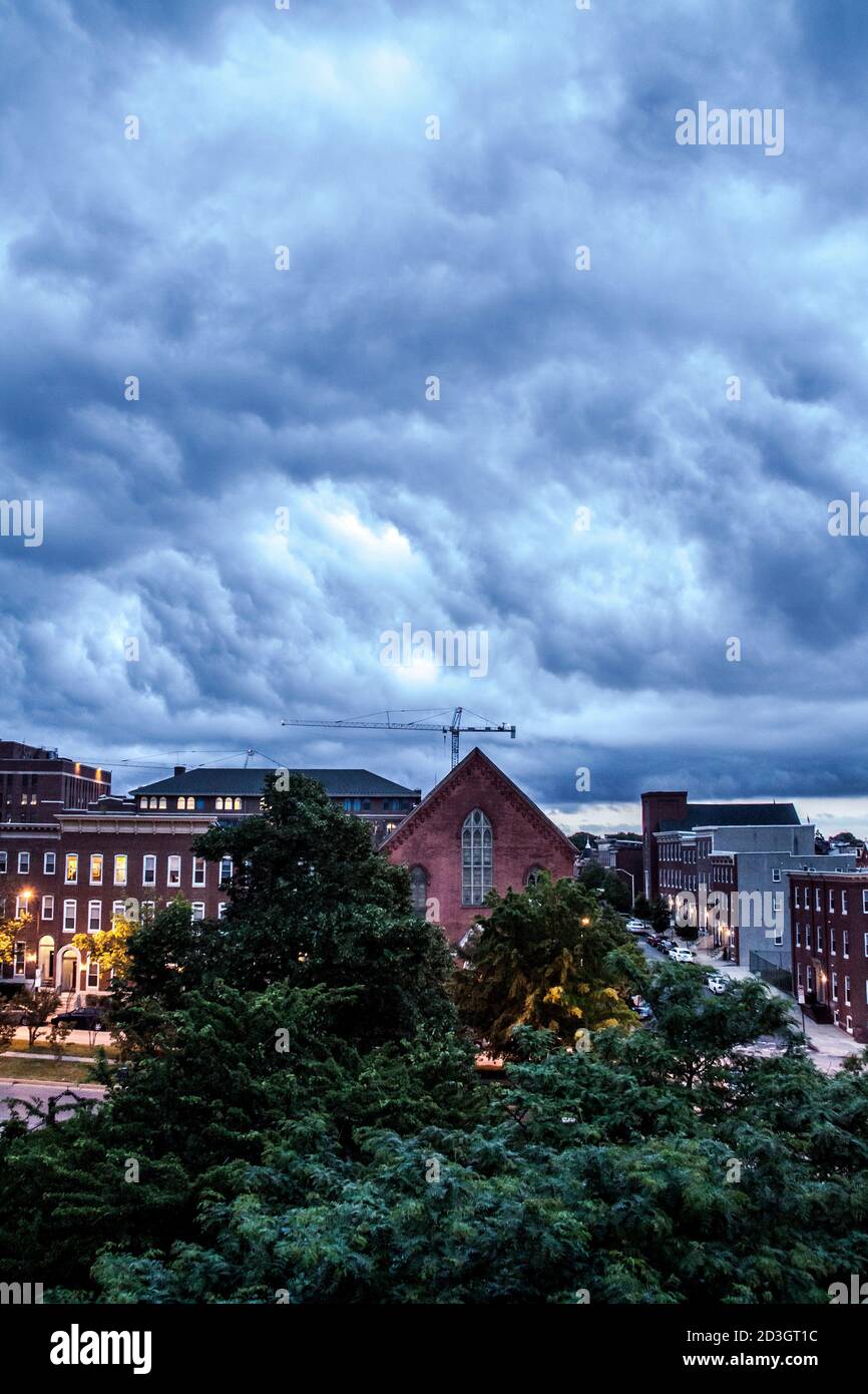 dramatic sunrise images of FellsPoint and Inner Harbor, downtown in ...