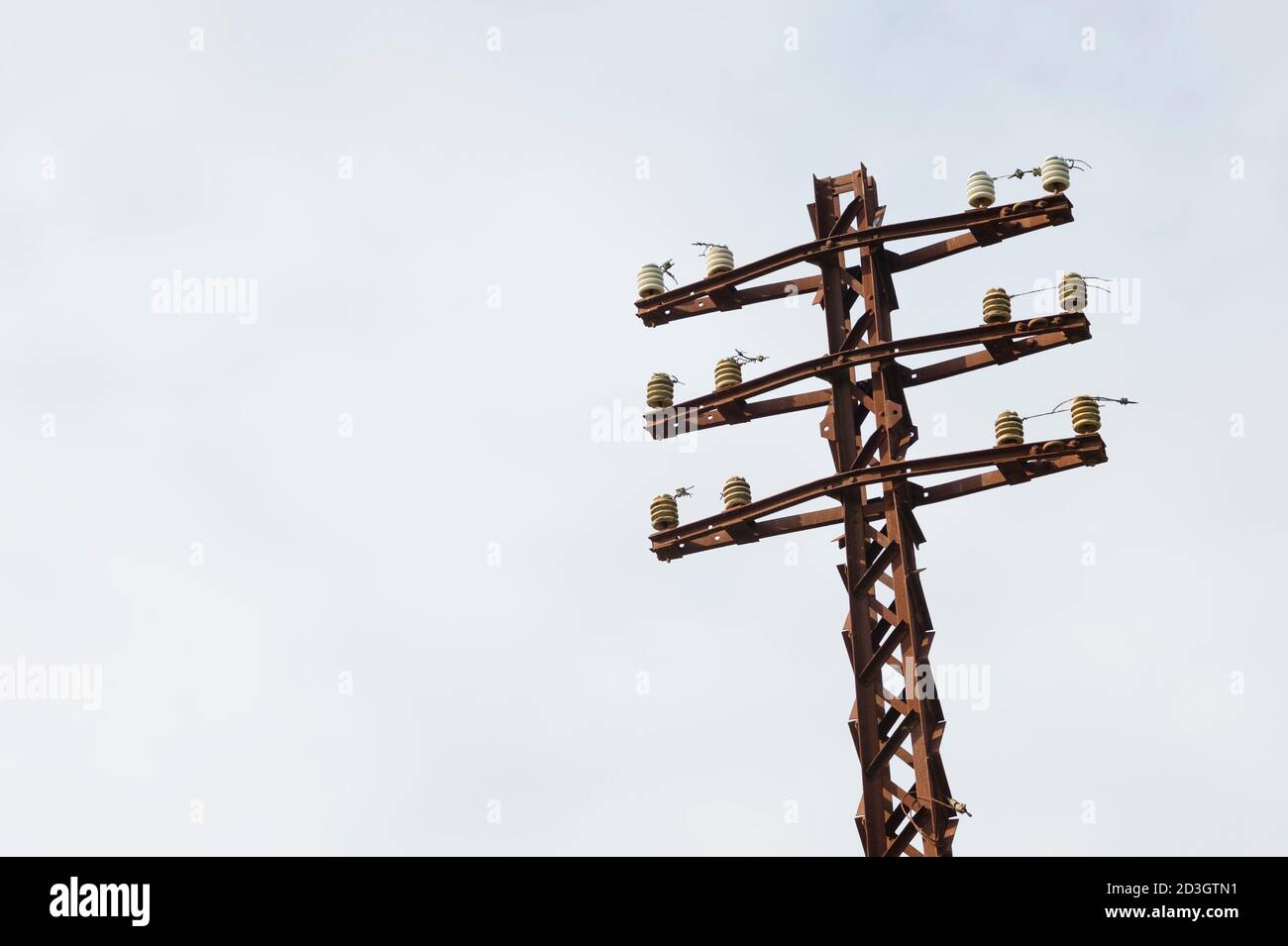 Old rusty electrical pole without wires Stock Photo - Alamy