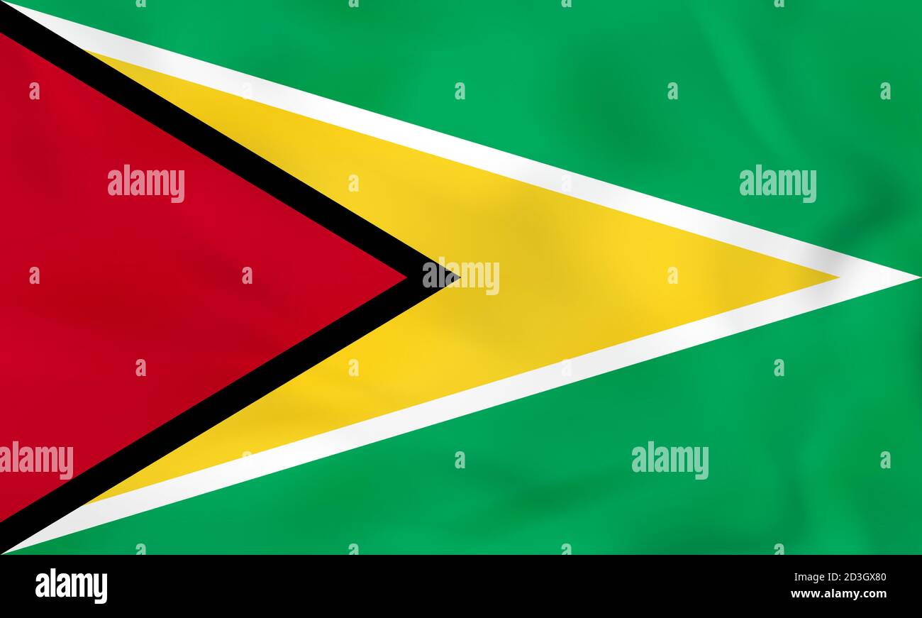 Guyana waving flag. Guyana national flag background texture. Vector illustration Stock Vector ...
