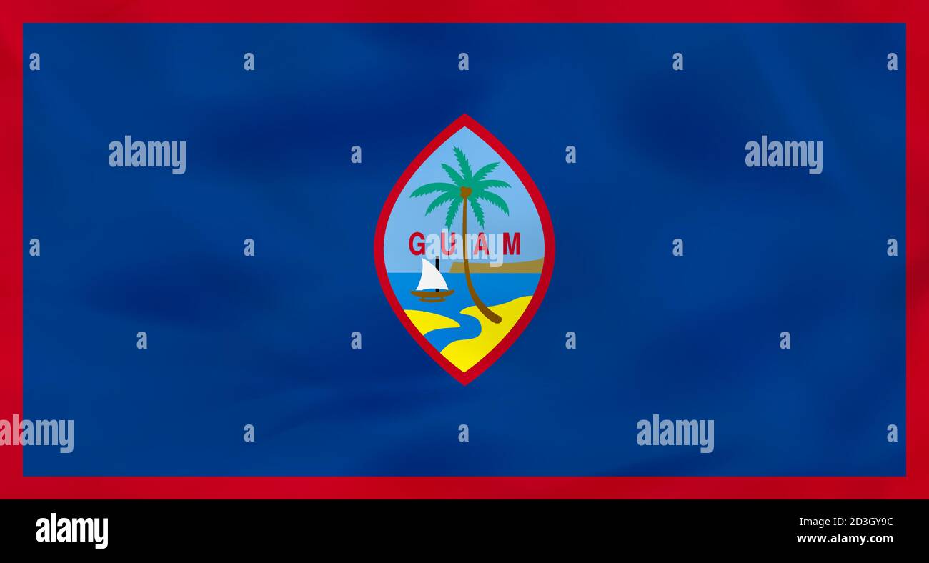 Guam waving flag. Guam national flag background texture. Vector ...