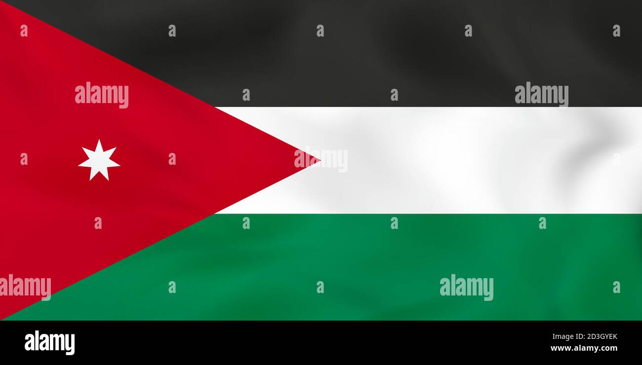 Jordan waving flag. Jordan national flag background texture. Vector ...