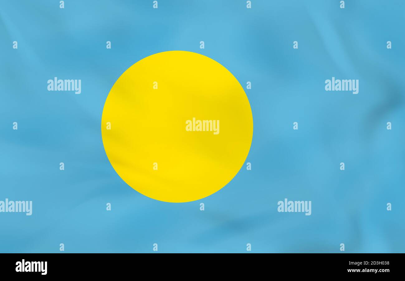 Palau waving flag. Palau national flag background texture. Vector illustration Stock Vector ...