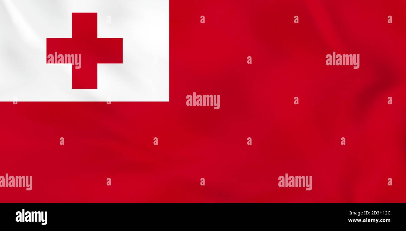 Tonga waving flag. Tonga national flag background texture. Vector ...