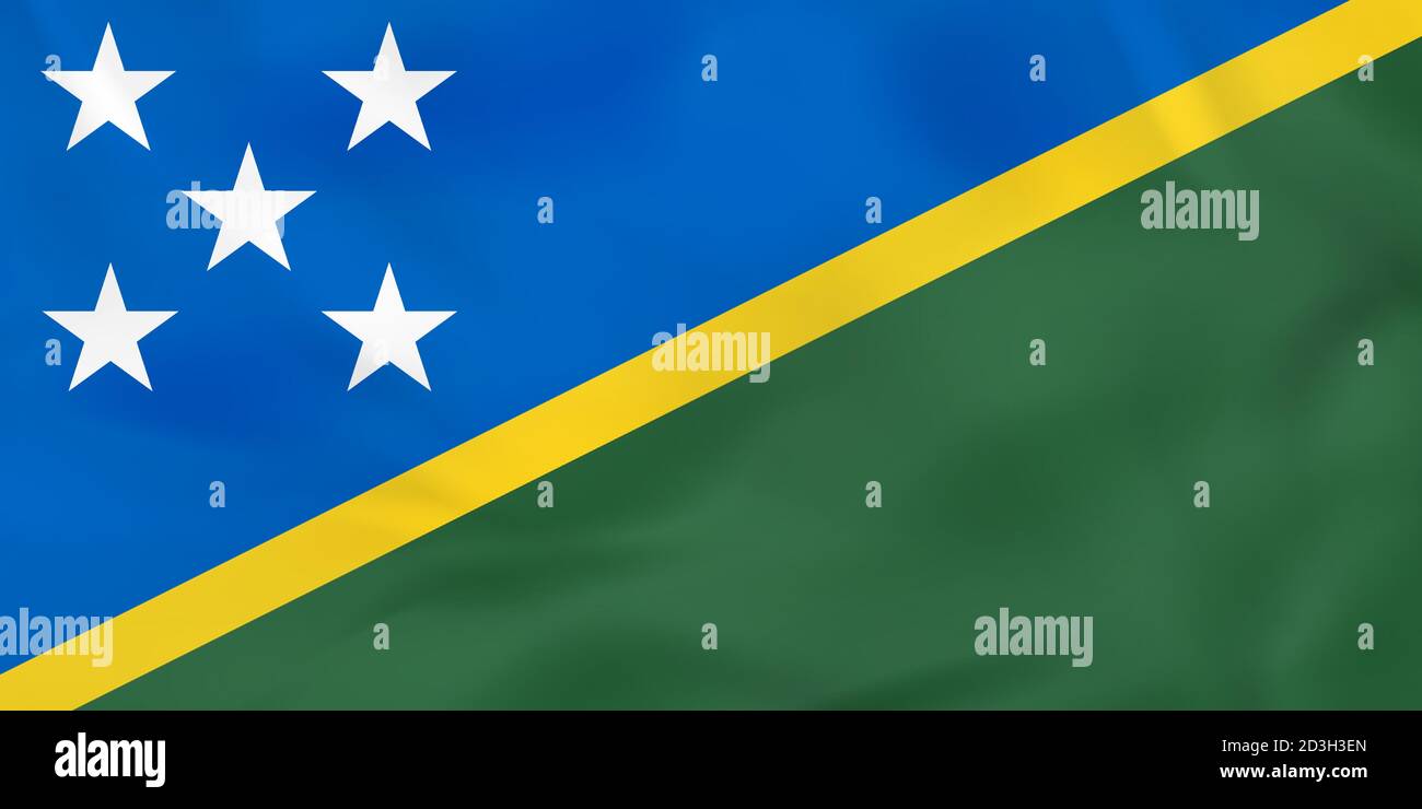 Solomon Islands waving flag. Solomon Islands national flag background texture. Vector ...