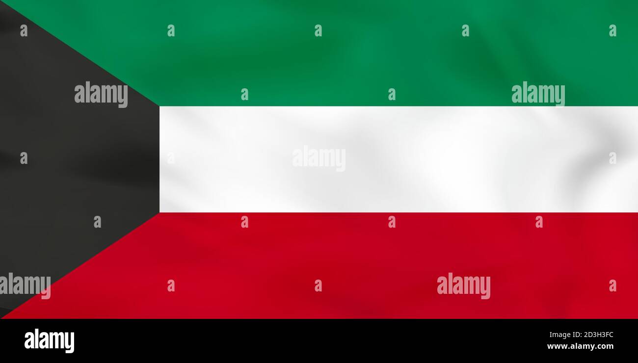 Kuwait waving flag. Kuwait national flag background texture. Vector ...