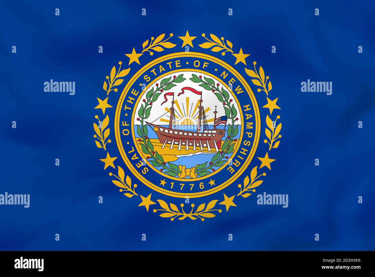 New Hampshire waving flag. New Hampshire state flag background texture ...